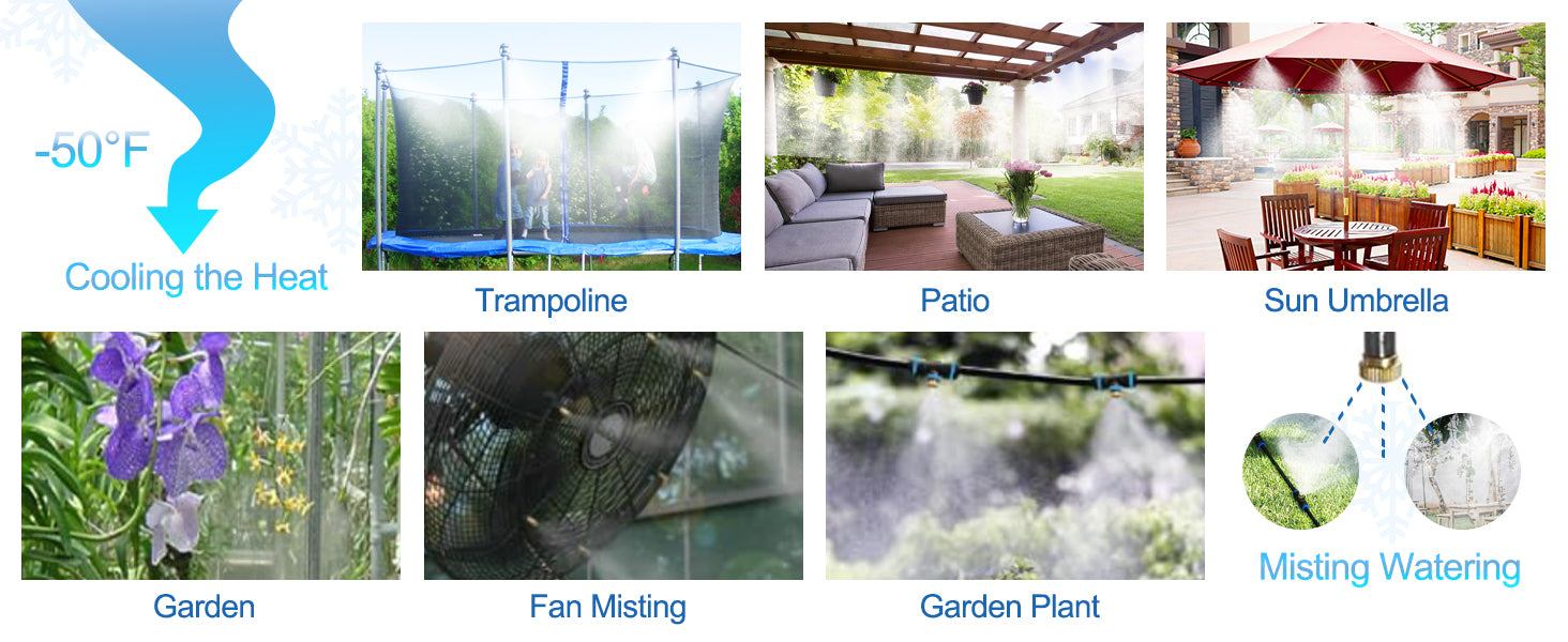 Misters for Outside Patio Misting Cooling System65FT (20M) + 50FT (15M ...