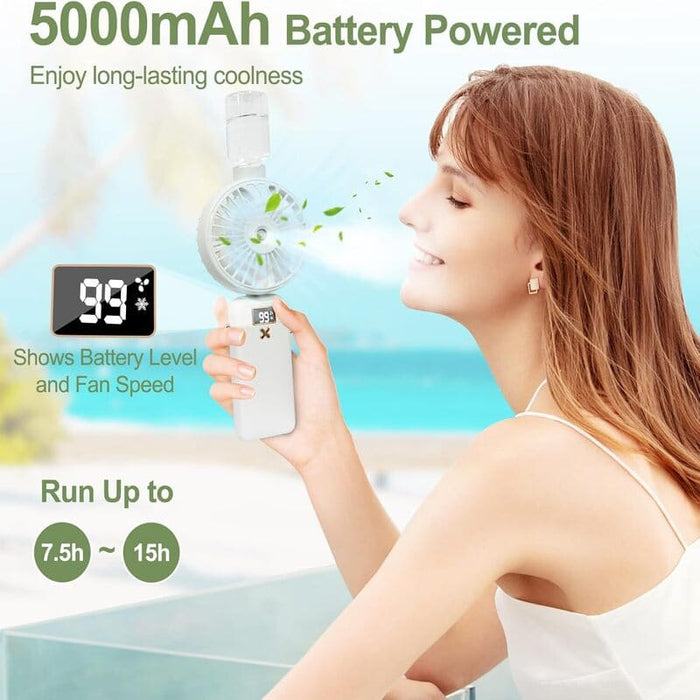 POCKET PANDA Misting Fan Portable Handheld Fan, 5000mAh Hand Held Mist