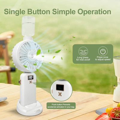 POCKET PANDA Misting Fan Portable Handheld Fan, 5000mAh Hand Held Mist