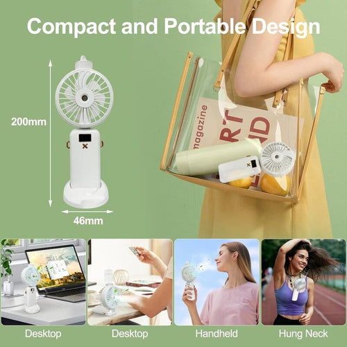 POCKET PANDA Misting Fan Portable Handheld Fan, 5000mAh Hand Held Mist