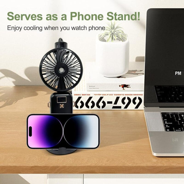 Pocket Panda Handheld Fan 5000mAh Handheld 90° Foldable Fan